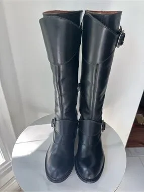 John Fluevog | Shoes | John Fluevog Heidi Black Leather Kneehigh Buckle ...